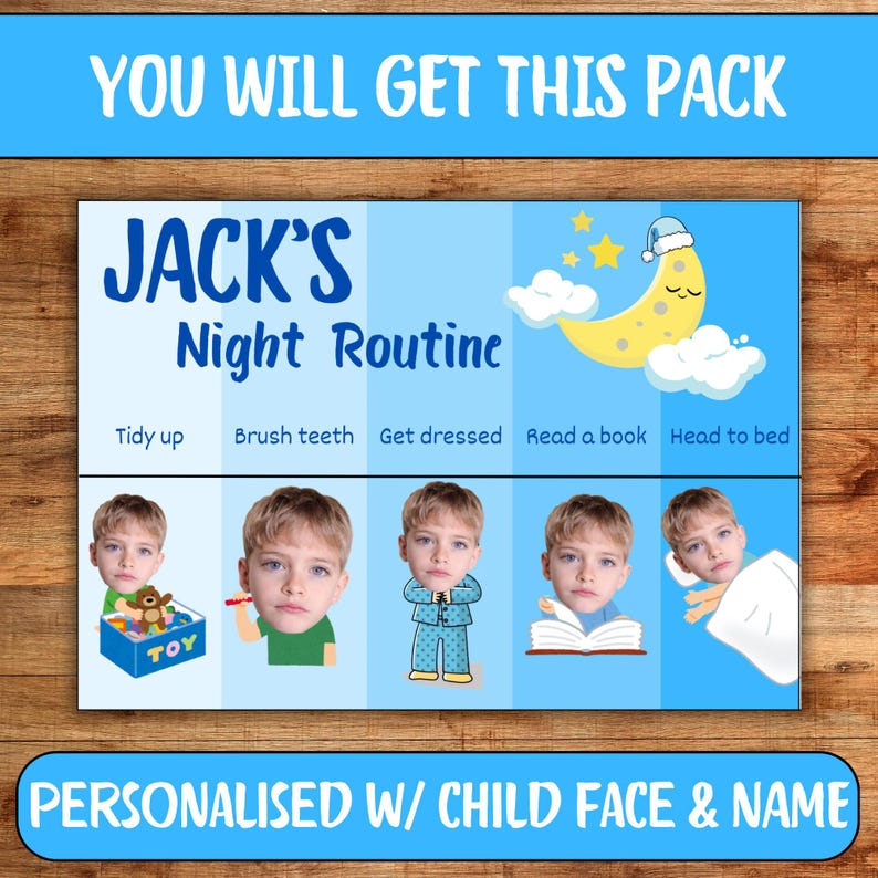 Simple Evening Routine Chart for Kids Kids Routine Chart Visual ...