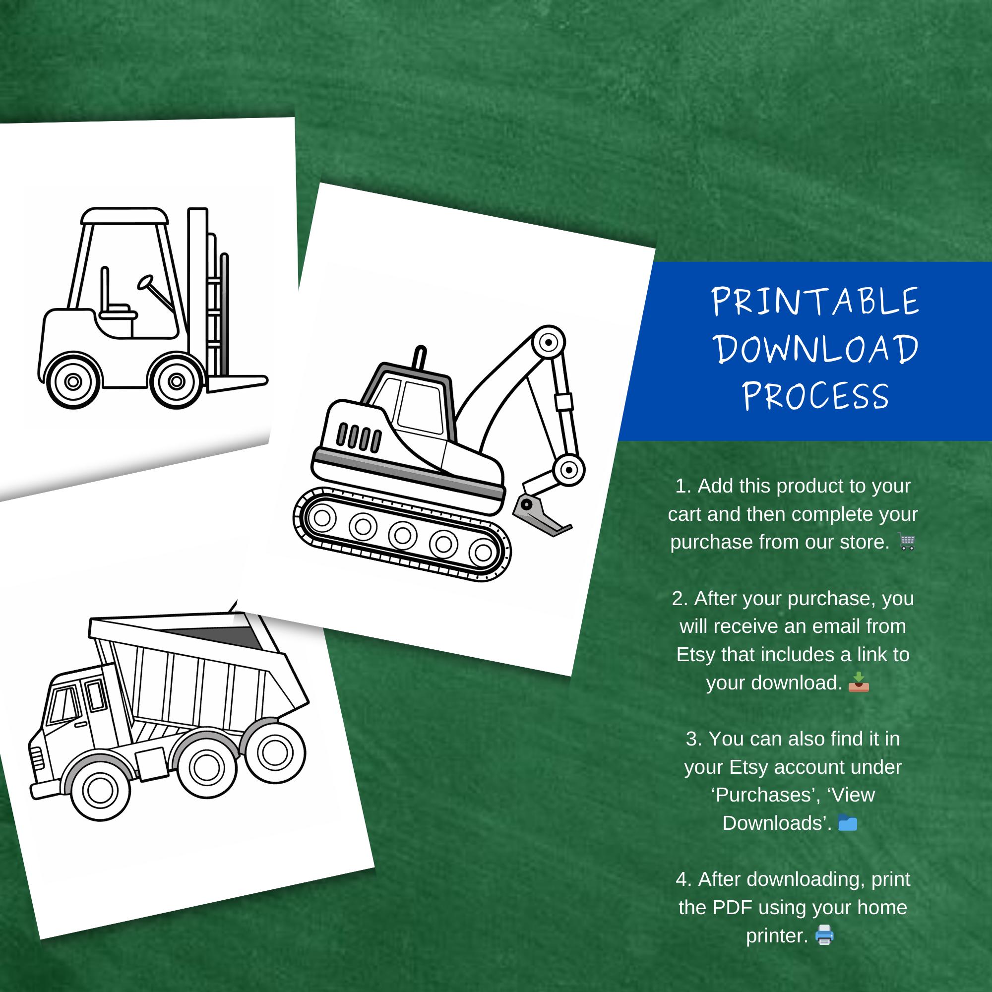 Construction Vehicles Coloring Pages Kids Coloring Page Printable ...