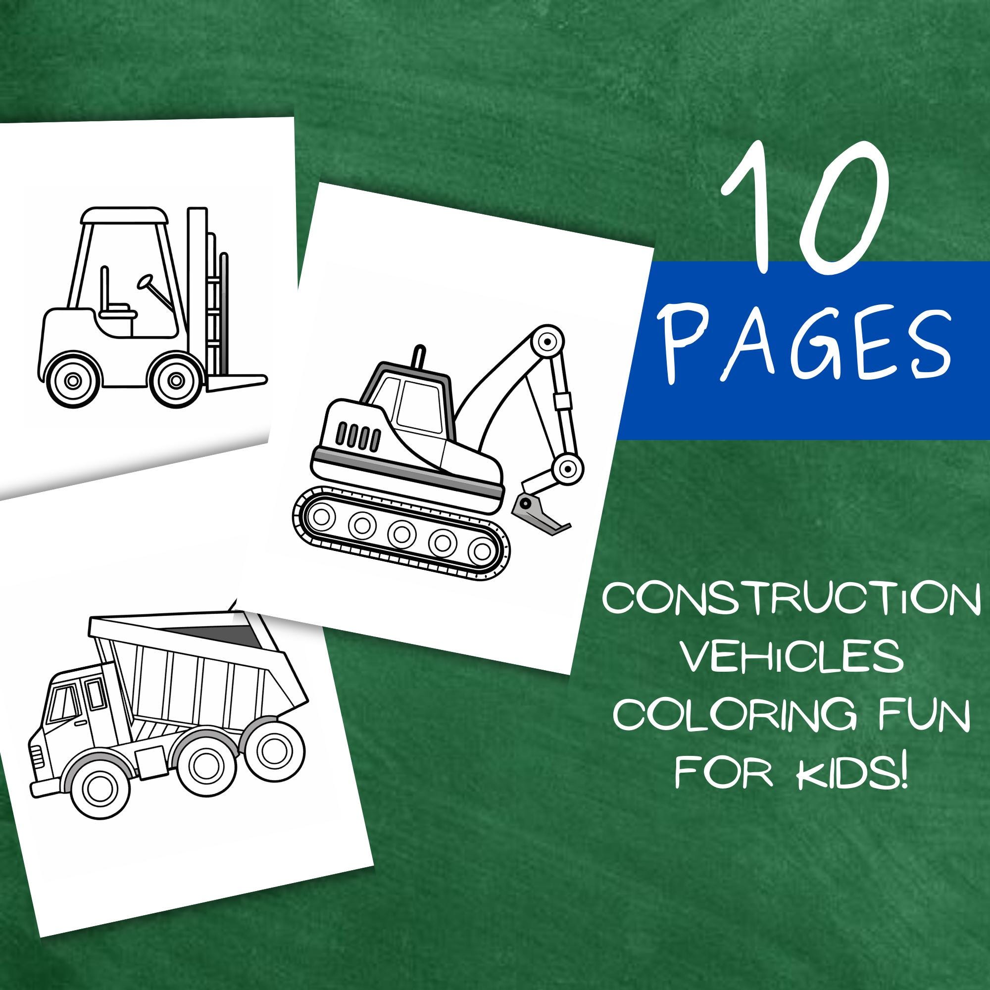 Construction Vehicles Coloring Pages Kids Coloring Page Printable ...