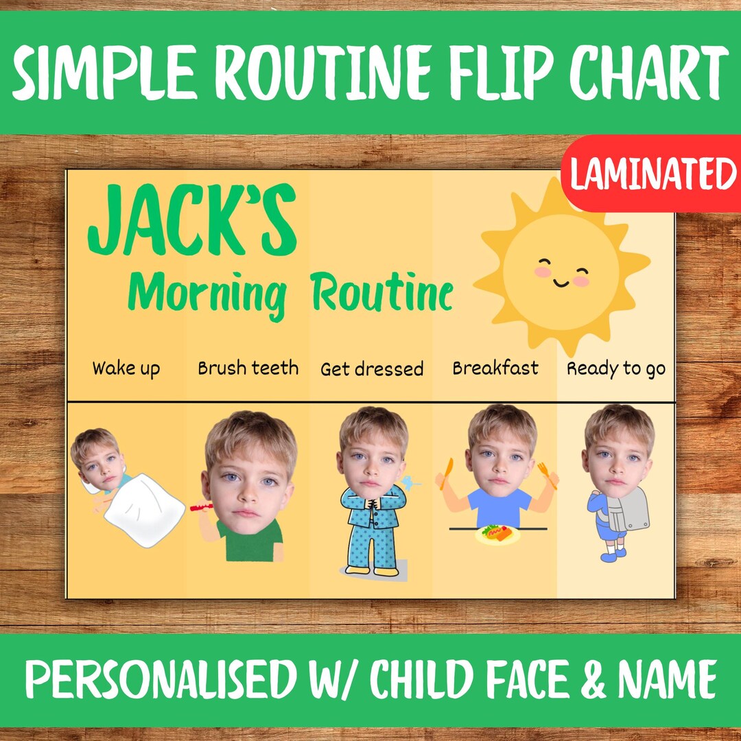 Simple Morning Routine Chart for Kids Kids Routine Chart Visual ...