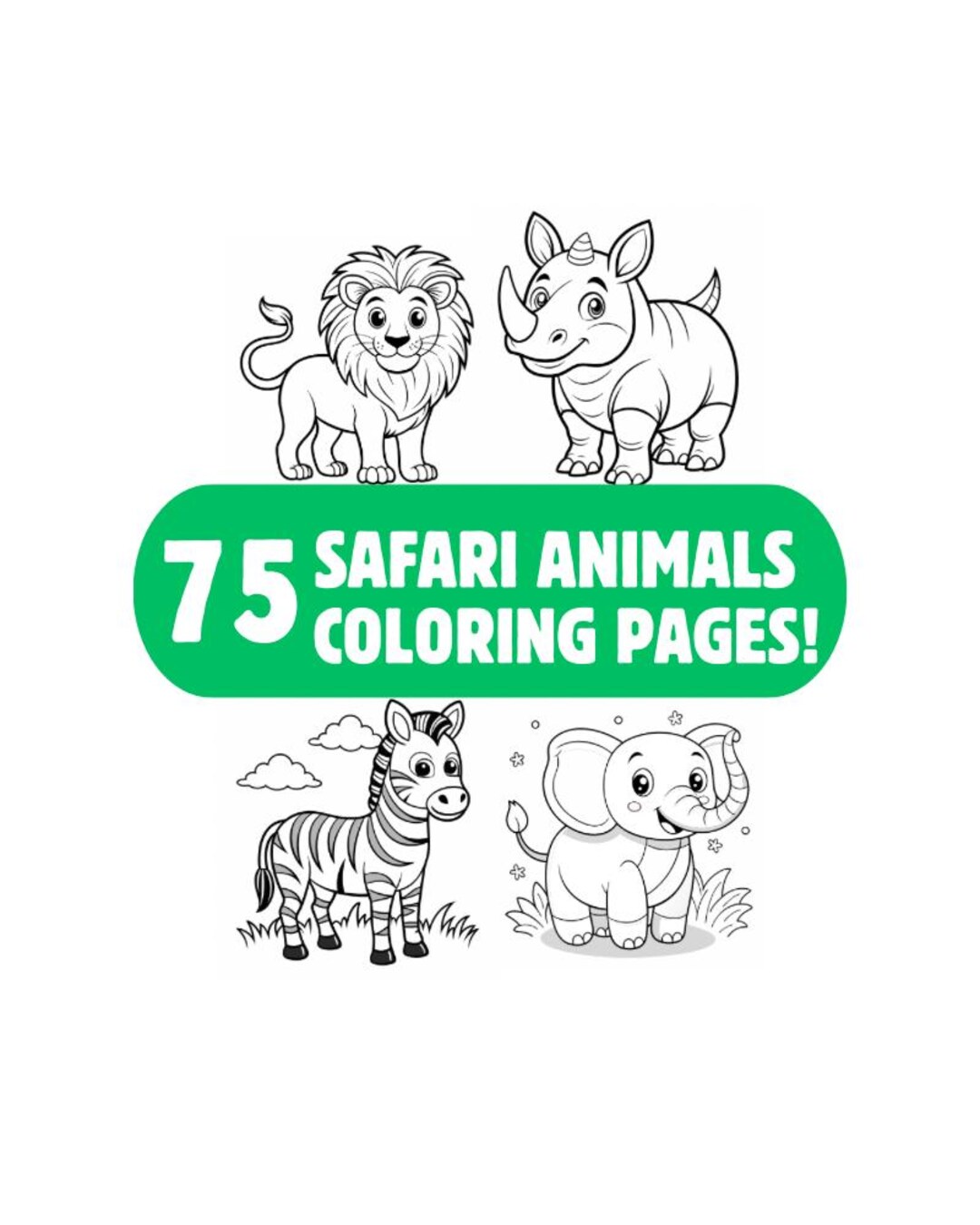 Safari Animals Coloring Pages Printable Safari Animals Kids Safari ...
