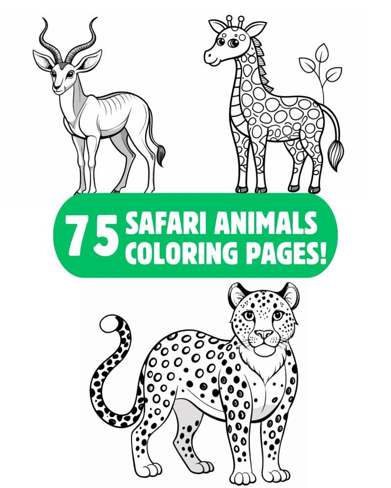 Safari Animals Coloring Pages Printable Safari Animals Kids Safari ...