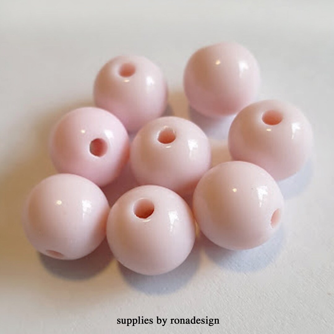 12mm Pastel Pale Light Powder Pink Round Acrylic Beads 20 Pcs - Etsy