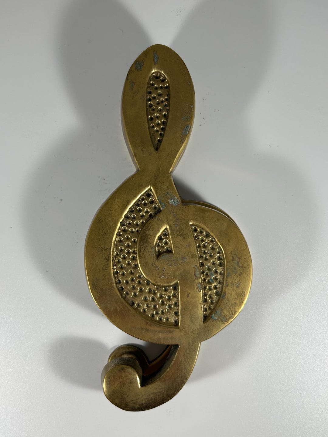 Vintage Heavy Solid Brass Treble Clef Music Note Door Knocker 6.5” X 3 ...