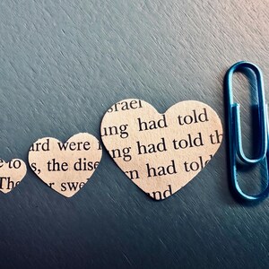 Book Page Heart Confetti: Wedding Decor, Book Party, Bridal Shower Made ...