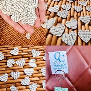 Book Page Heart Confetti: Wedding Decor, Book Party, Bridal Shower Made ...