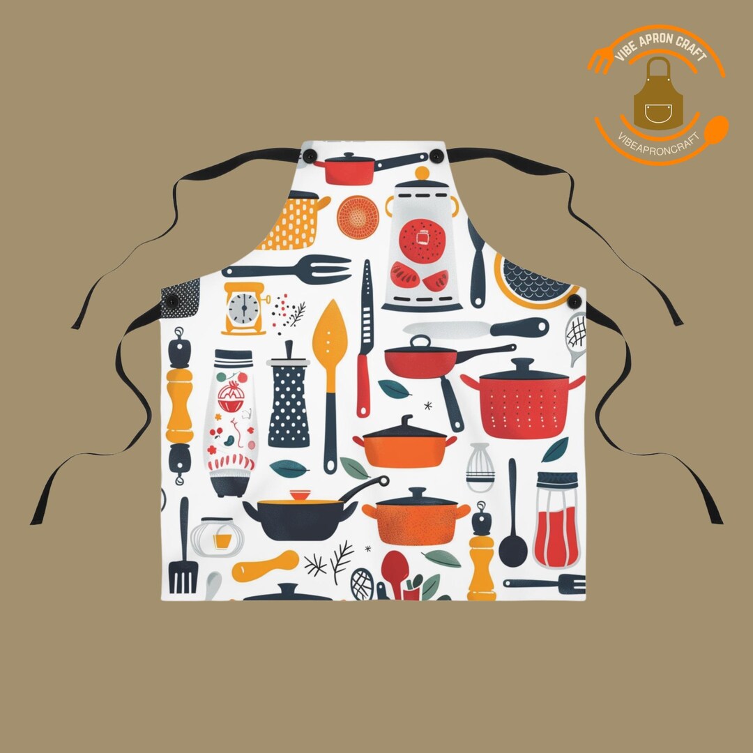 Abstract Chef Apron, Kitchen Pinafore, Minimalist Pinafore for Women ...