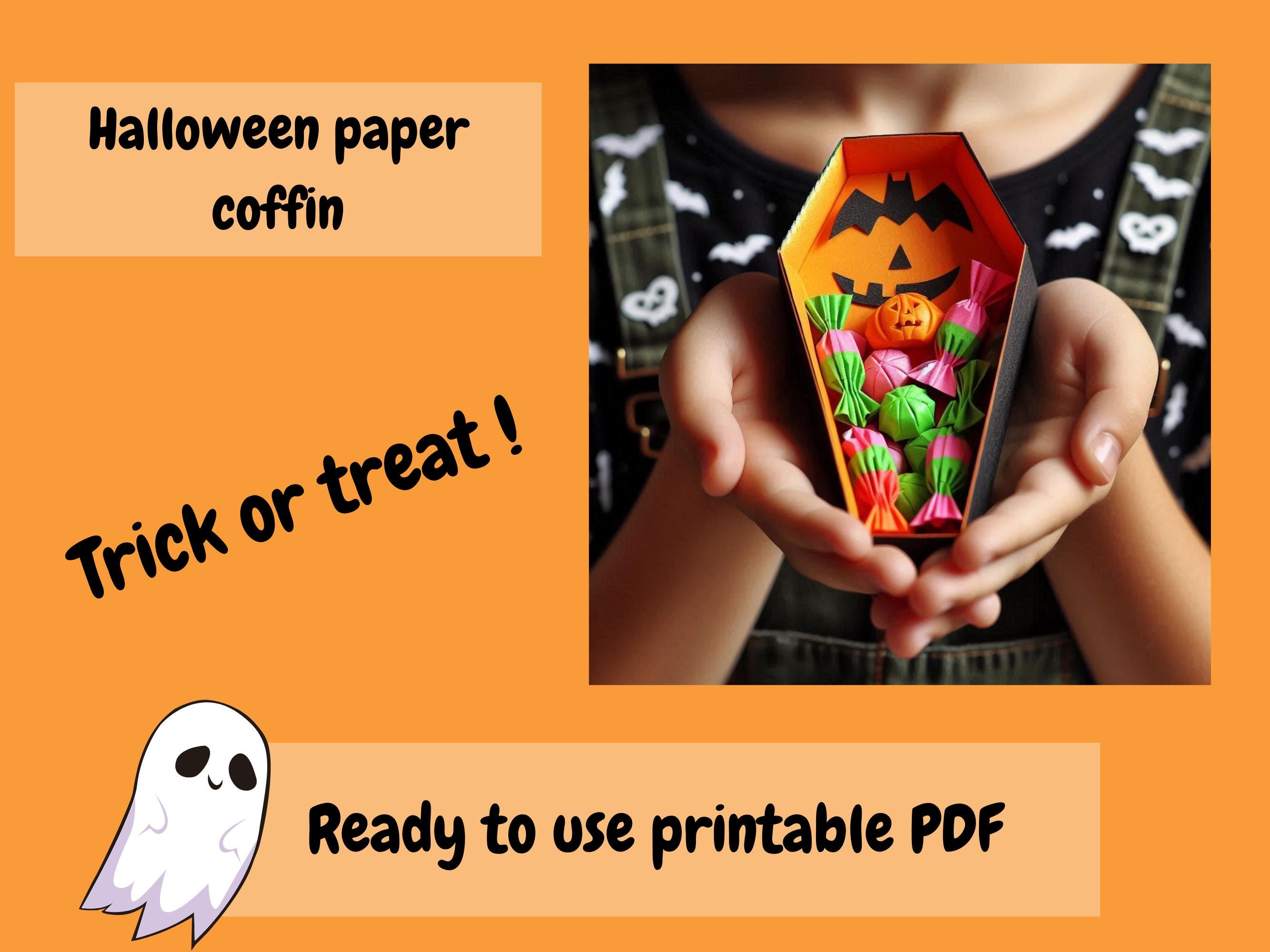 Halloween Paper Coffin, Scary Artwork Project, Printable A4 Decor ...