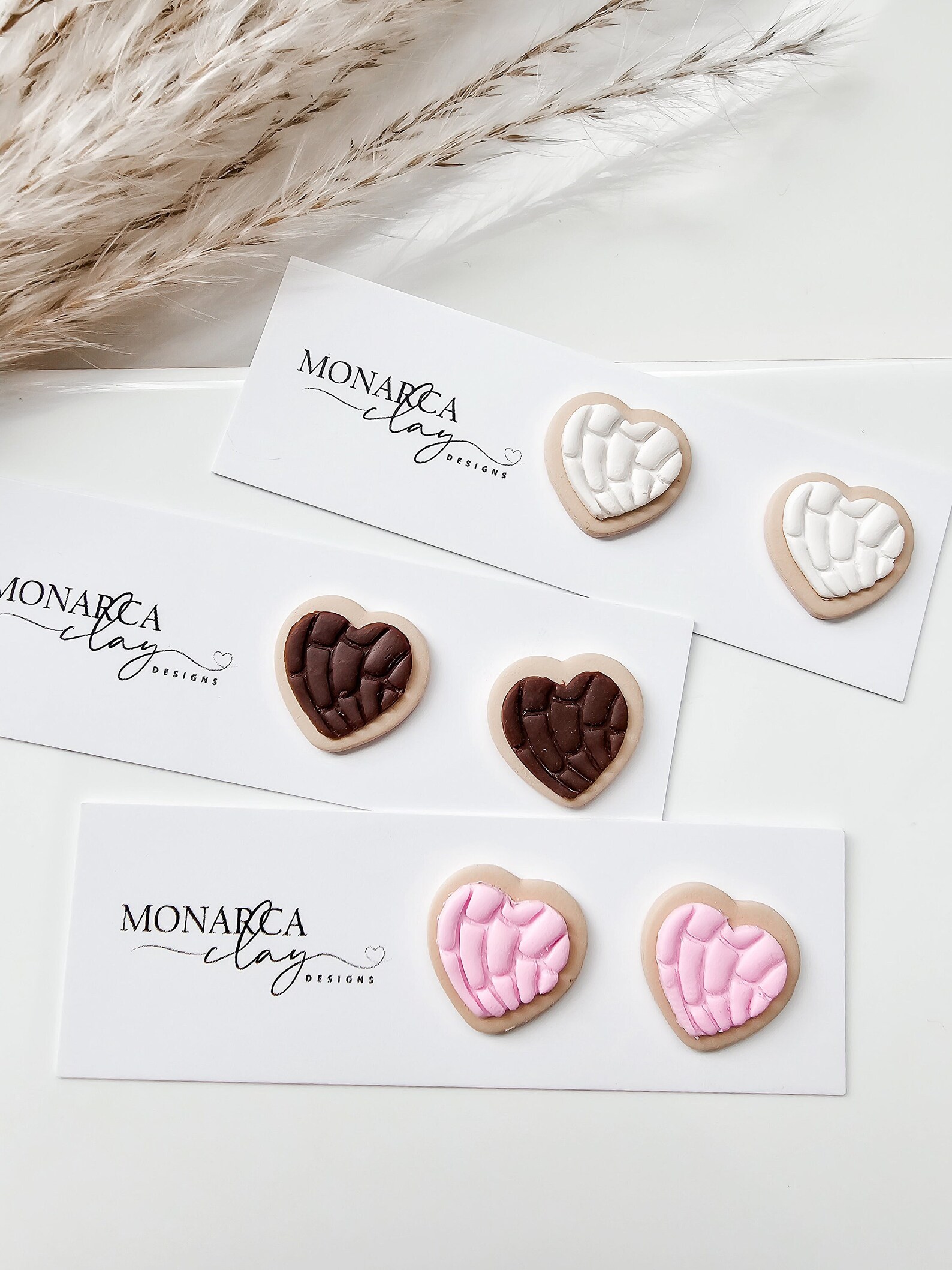 Concha Studs Pink White Brown Single or Three Pack - Etsy