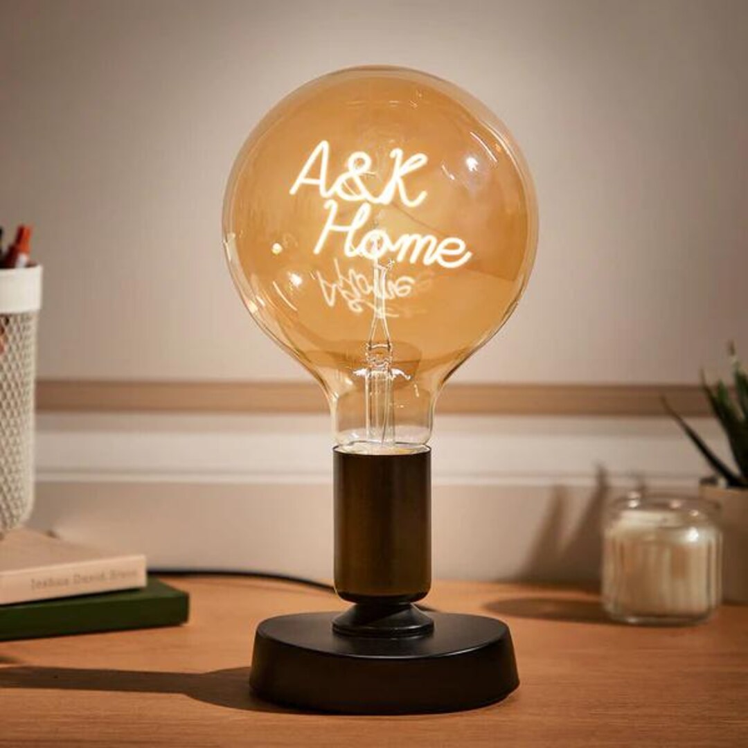 Custom Text Vintage Edison Led Filament Modeling Lamp Soft Light Bulbs ...