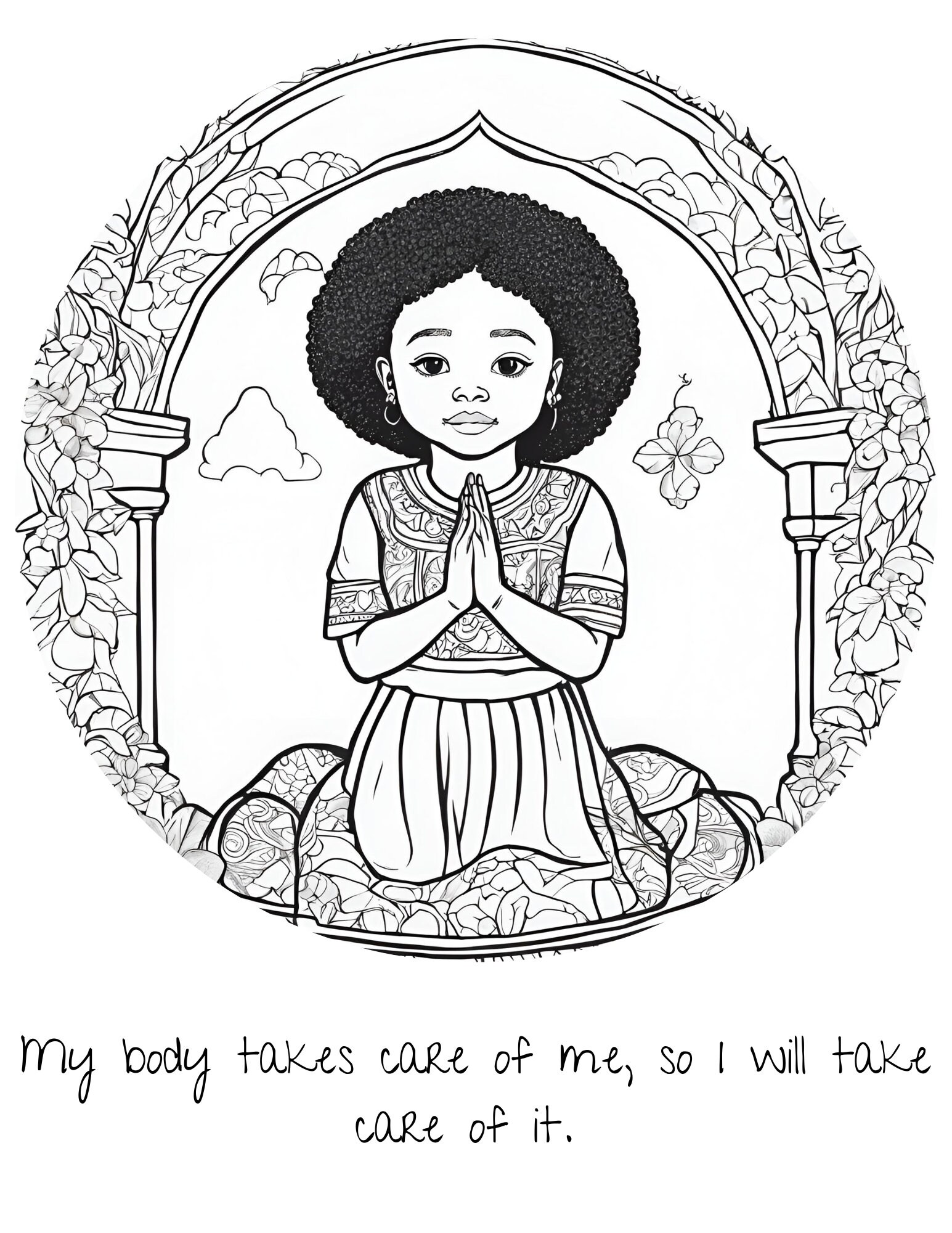 Coloring Page for Kids, Girls, Teens, Body Positivity, Self-love ...