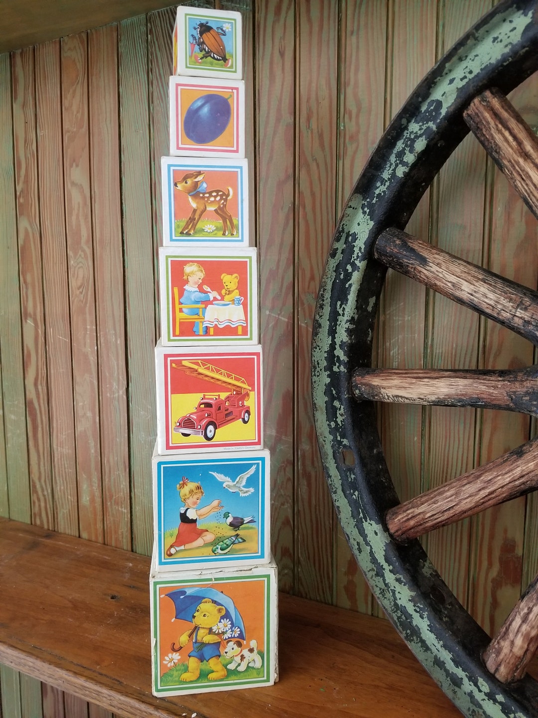 Vintage Nesting Blocks With Great Lithograph Designs - Etsy