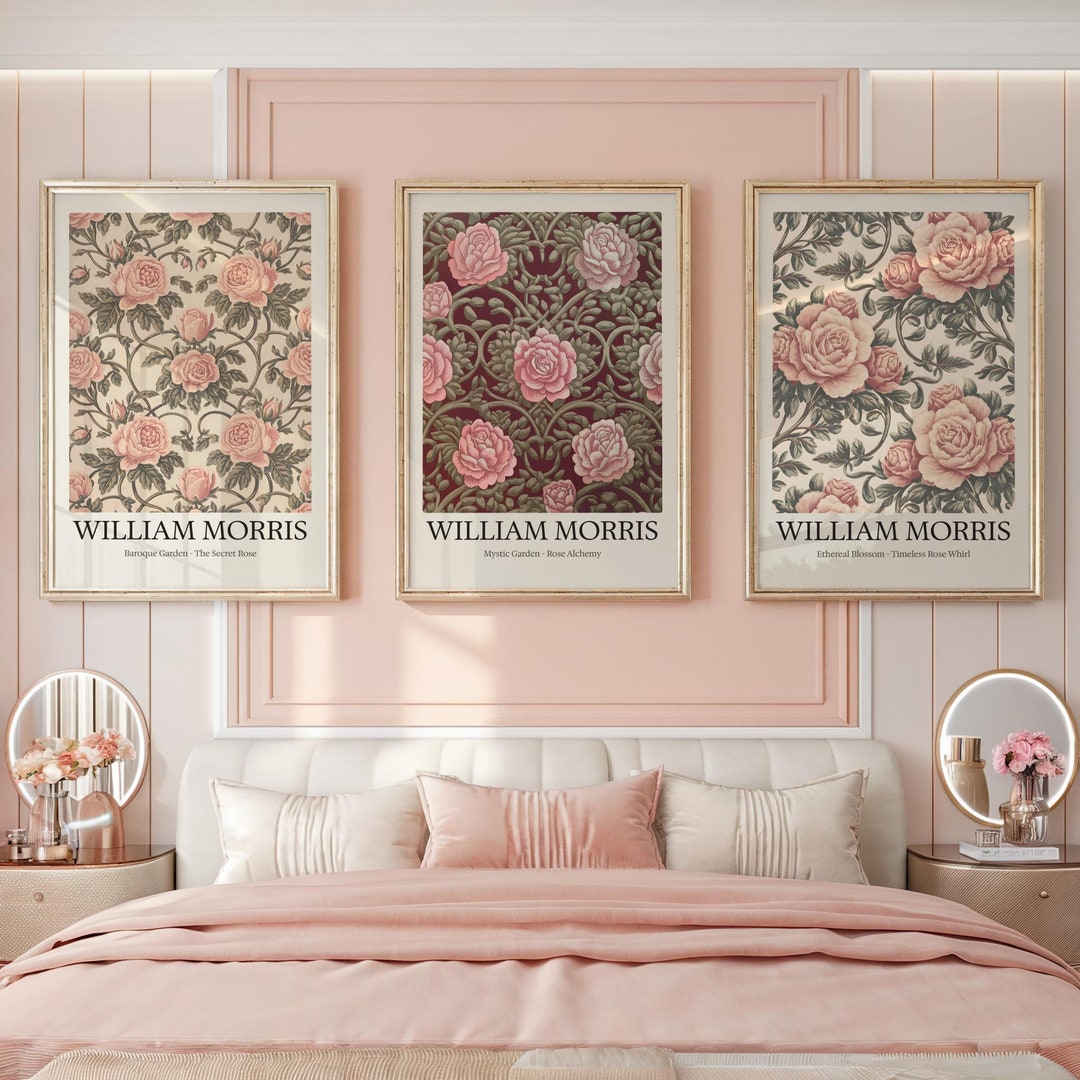 William Morris Roses Print Set of 3, Rose Flower, Decorative Arts ...