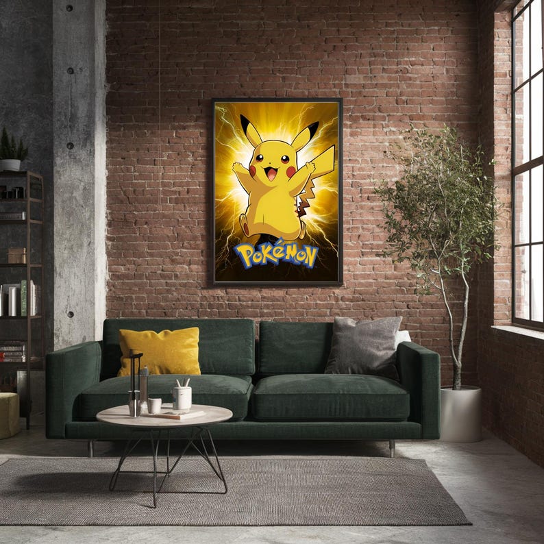 Pokemon Poster Set of 3, Pikachu Watercolor Art Prints, Pokemon ...