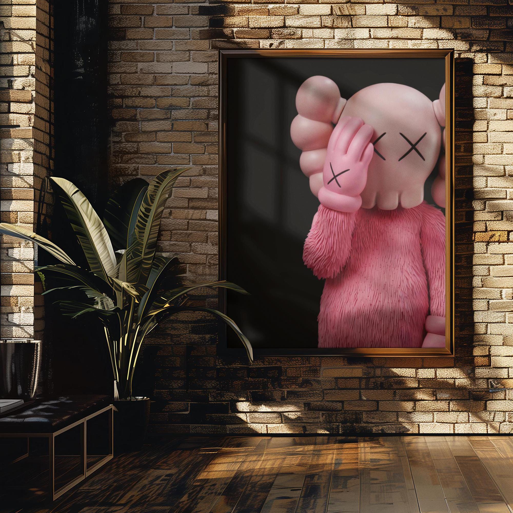 Kaws Poster Set of 3, Pink Graffiti Kaws Art, Printable Hypebeast Decor ...