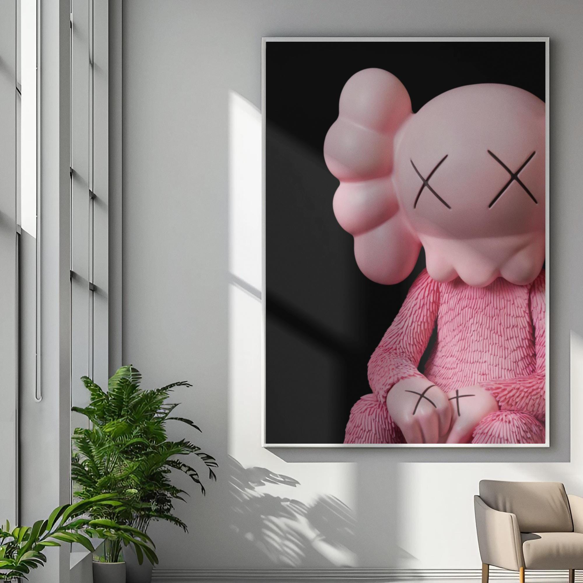 Kaws Poster Set of 3, Pink Graffiti Kaws Art, Printable Hypebeast Decor ...