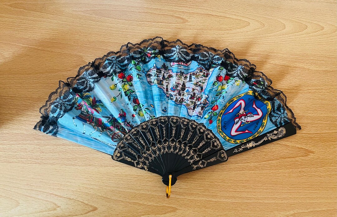 Sicilian Hand Fan Sicily Hand Fan Sicilia Hand Fan - Etsy