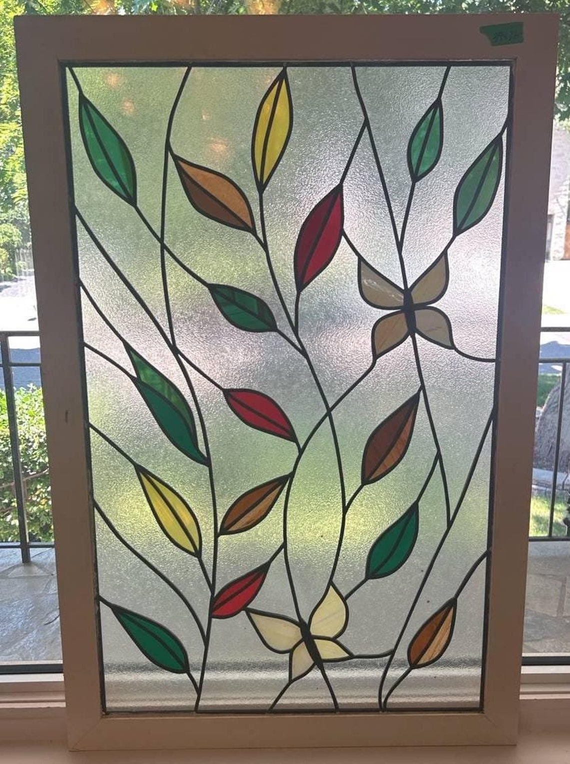 Colourful Stained Glass Window Panel in Wooden Frame 39x26 - Etsy