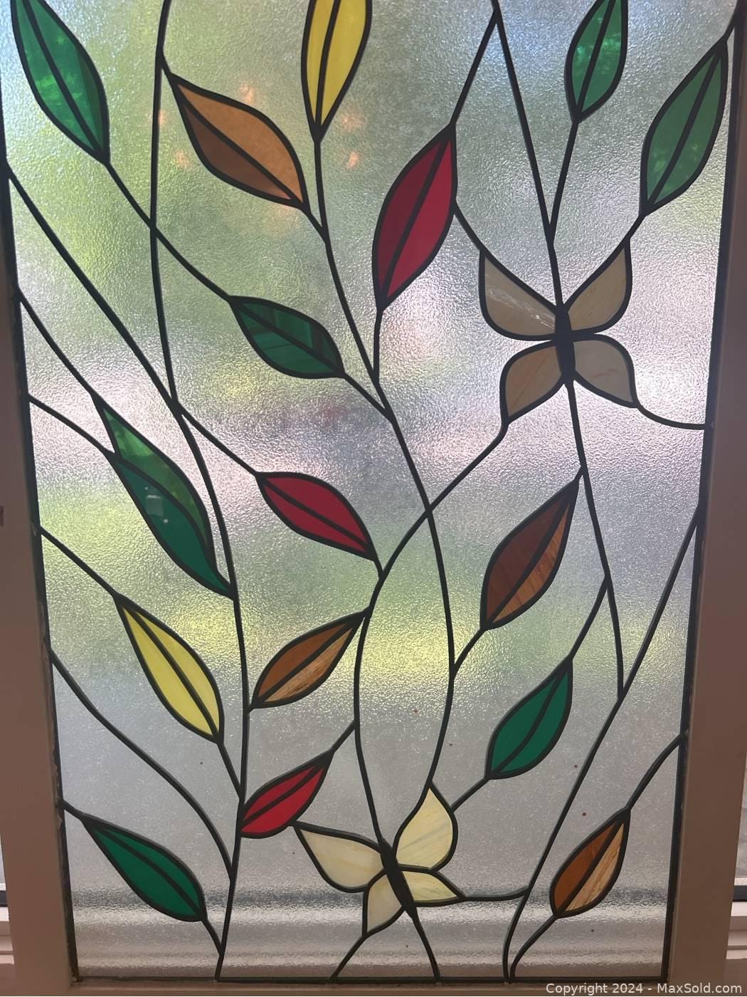 Colourful Stained Glass Window Panel in Wooden Frame 39x26 - Etsy