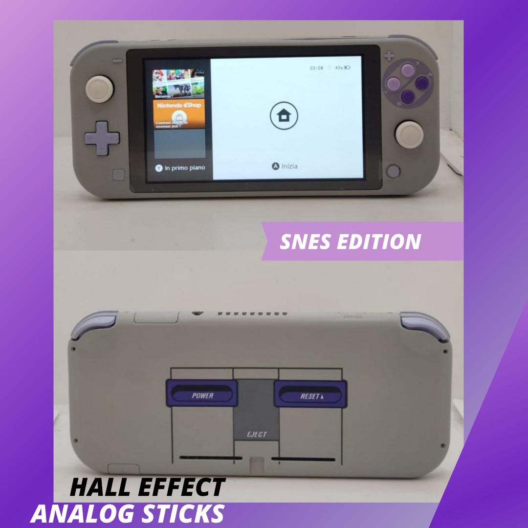 Nintendo Switch Lite Custom SNES USA Version Gran and Purple Full ...