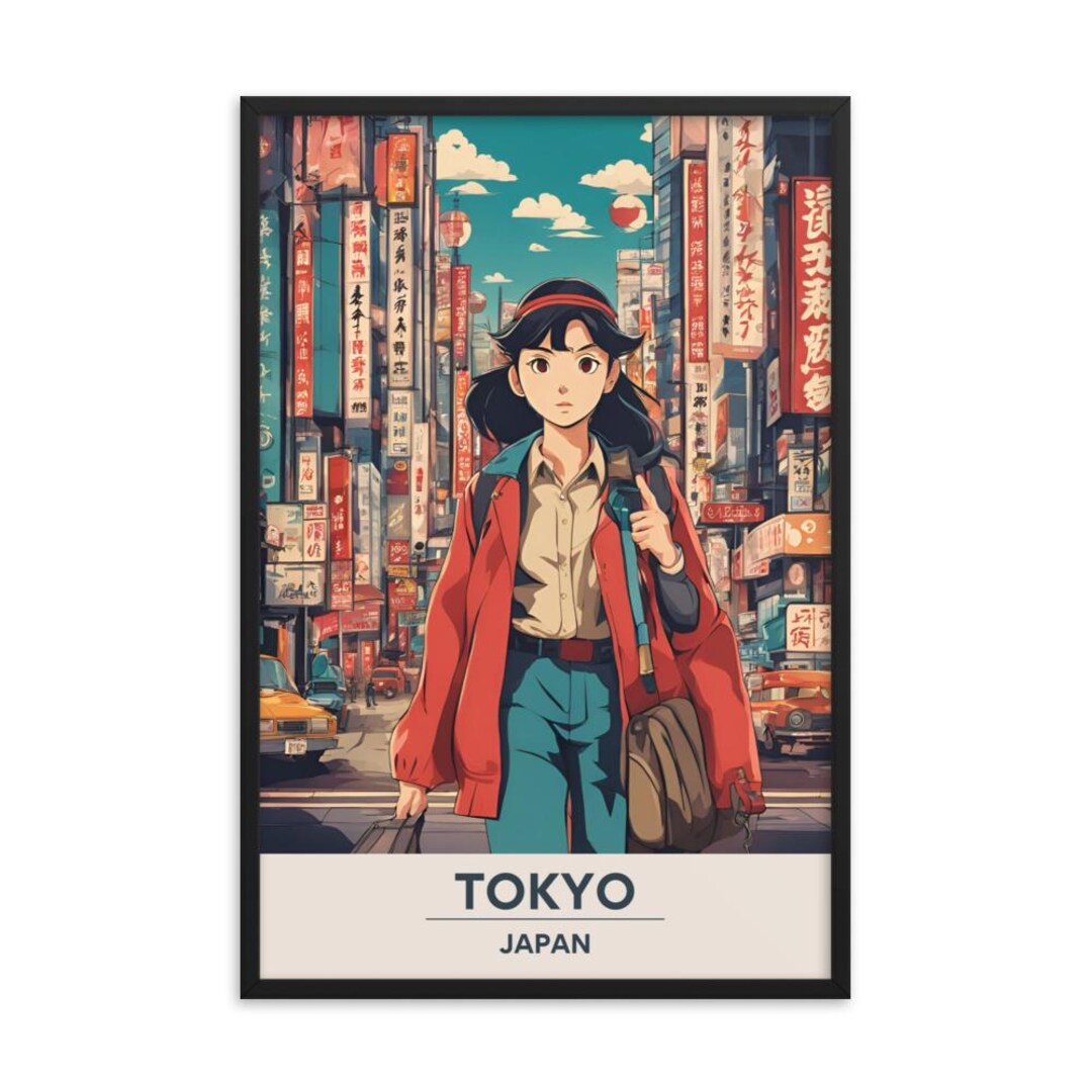 Tokyo Streets Retro Travel Poster Vintage Japanese Art Print Cozy Wall ...