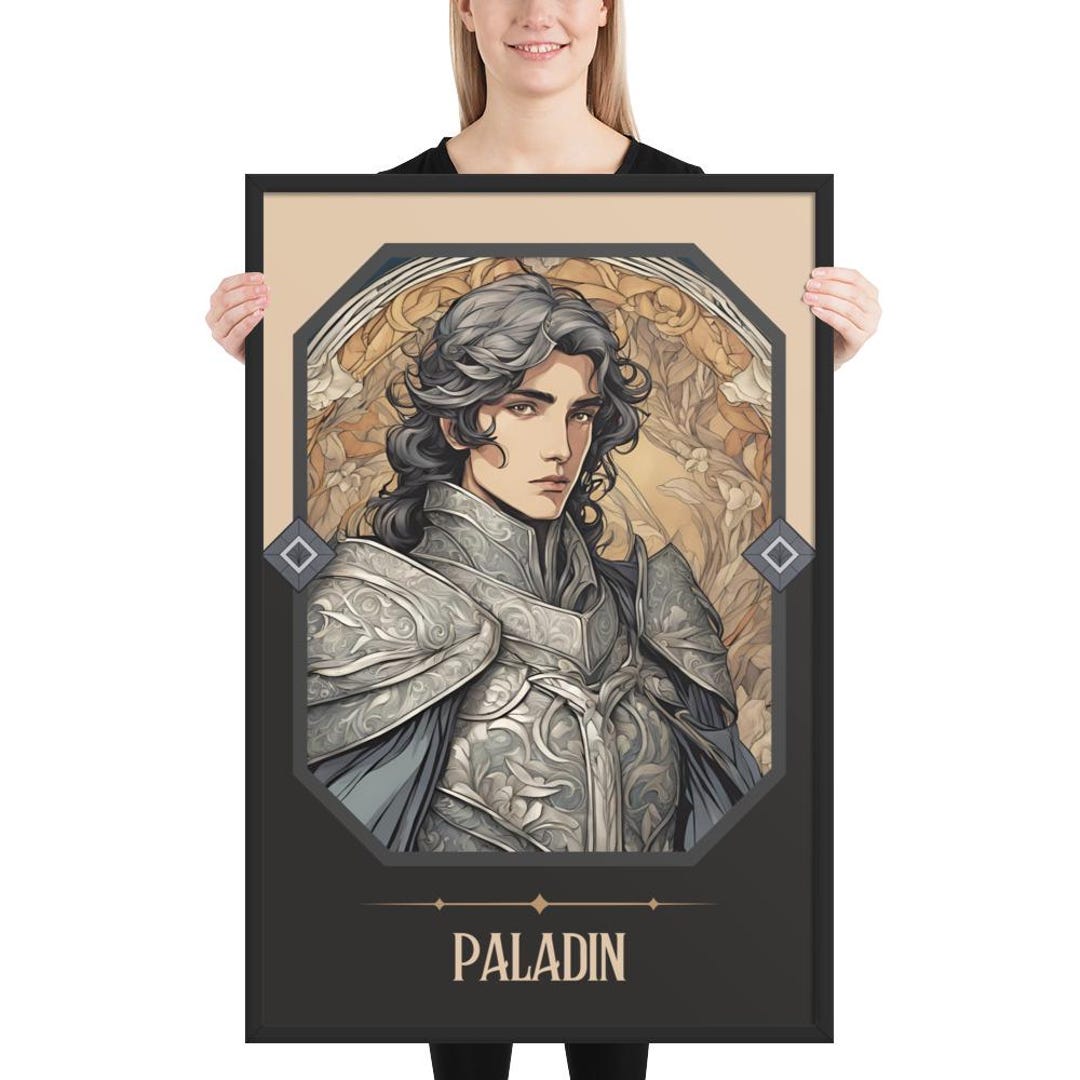 Paladin Videogame Champion Class Art Print Fantasy Races Wall Decor ...