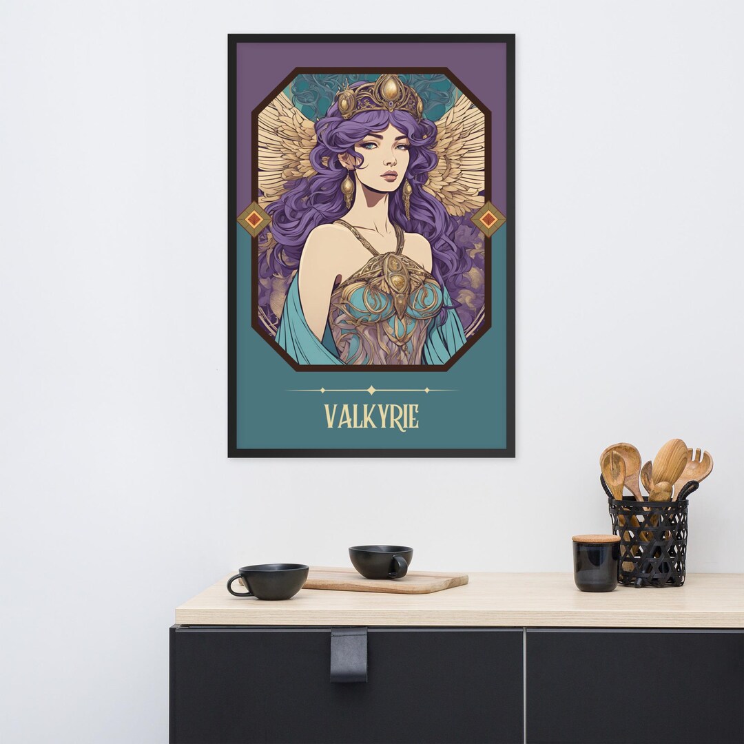 Valkyrie Art Print Art Nouveau Inspired Tarot Woman Fantasy Races Wall ...