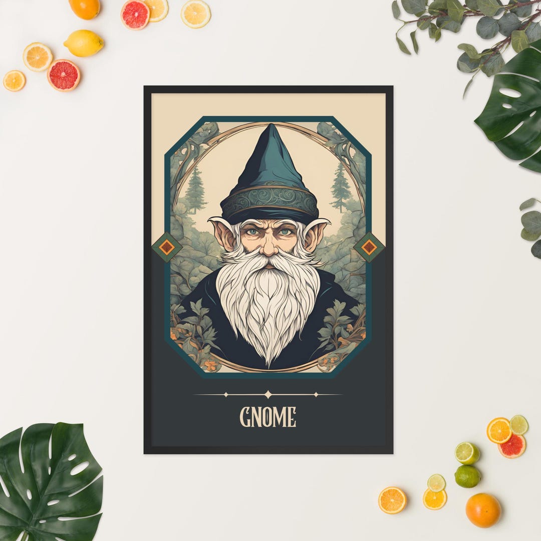 Gnome Art Print Art Nouveau Inspired Tarot Fantasy Races Wall Decor ...