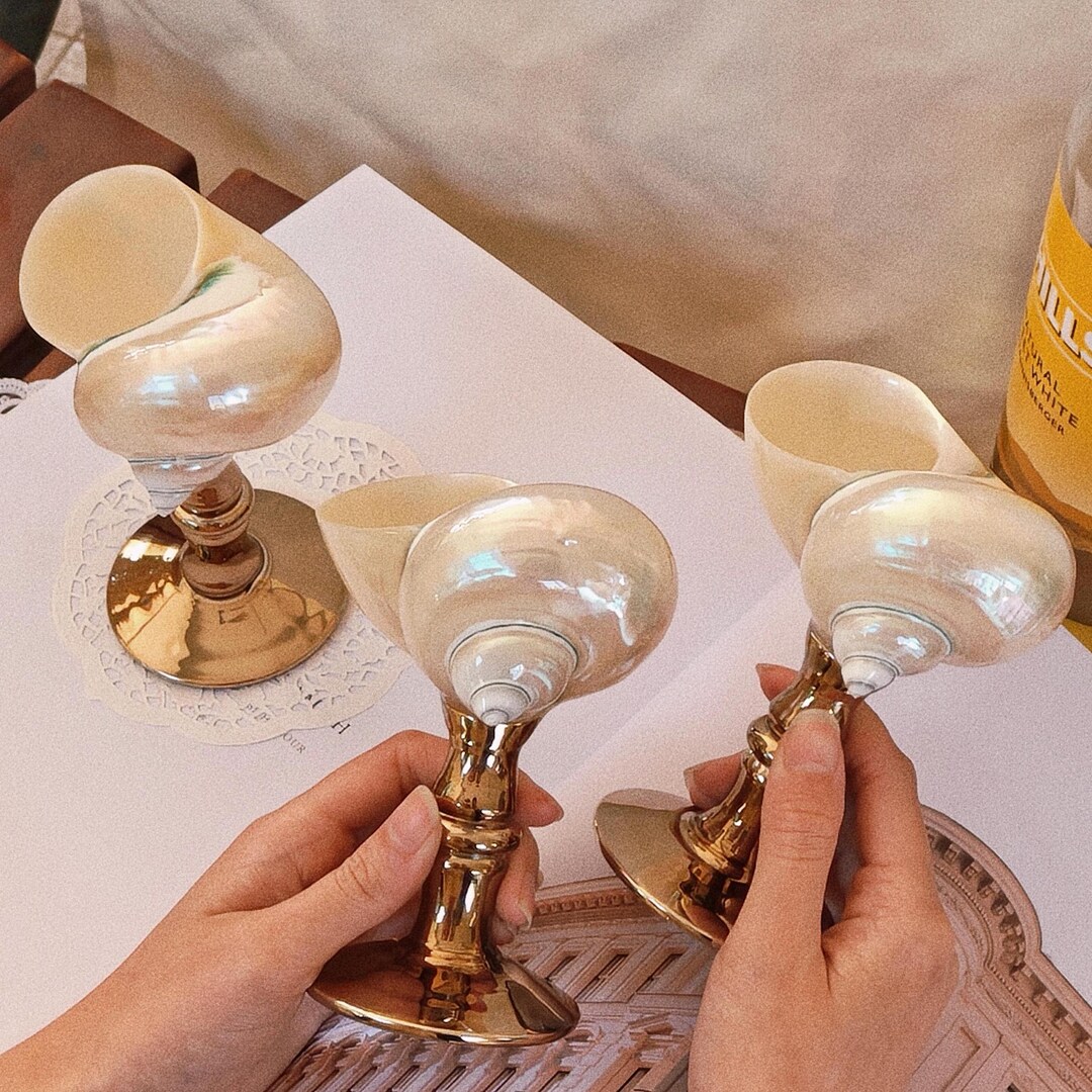 Shell Martini Glass · Gold Bottom Shell Martini Glass · Shell Wine ...