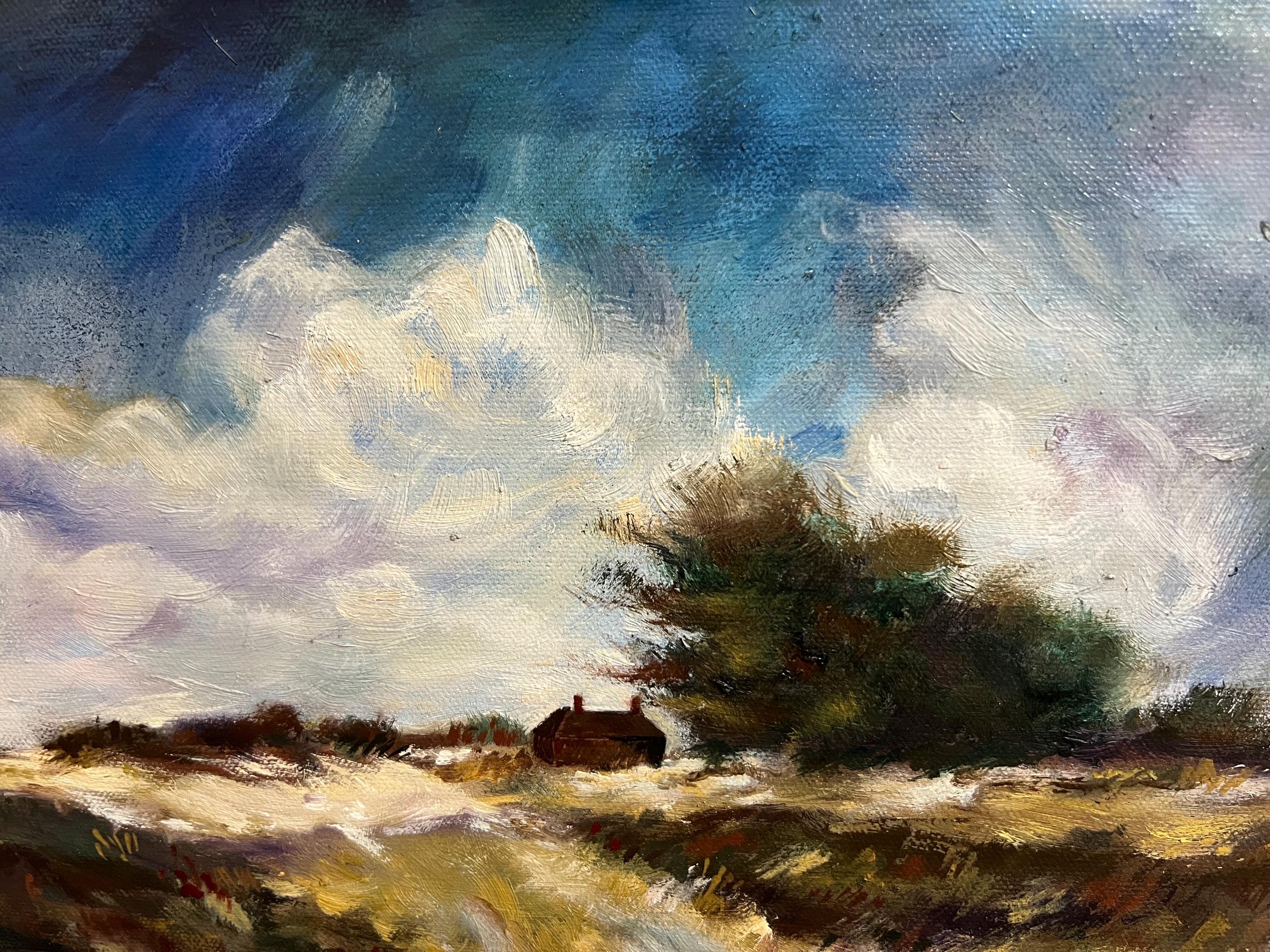 Blue Sky and White Clouds Original 13 X 9 Inch Oil Landscape Painting ...