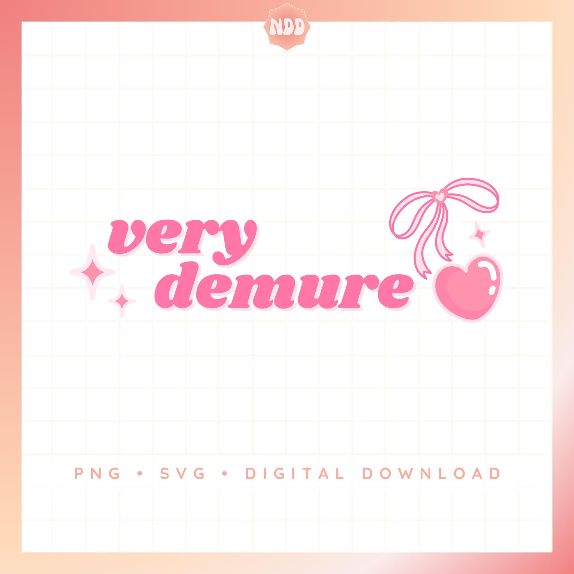 Very Demure SVG Cut File for Cricut and Silhouette, PNG Digital File ...
