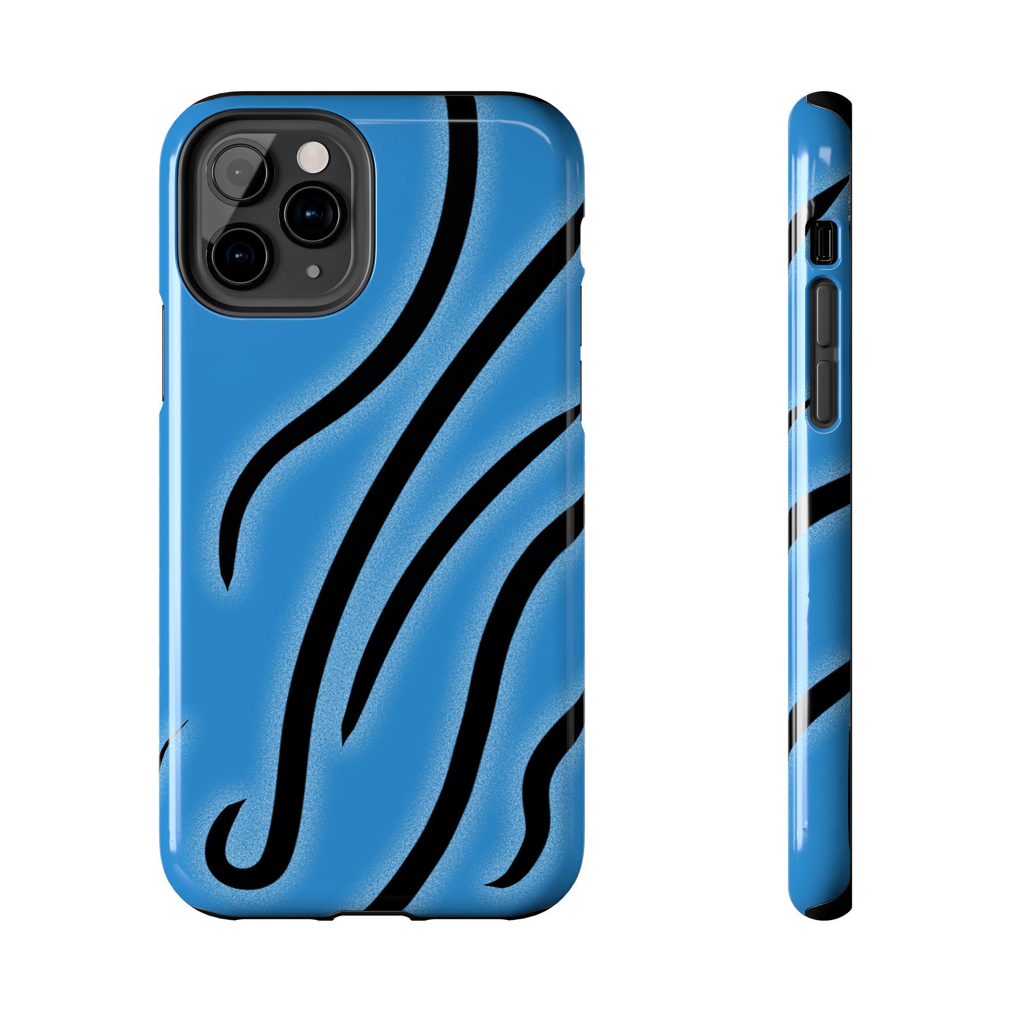 Blue X Black Swirl Phone Case - Etsy