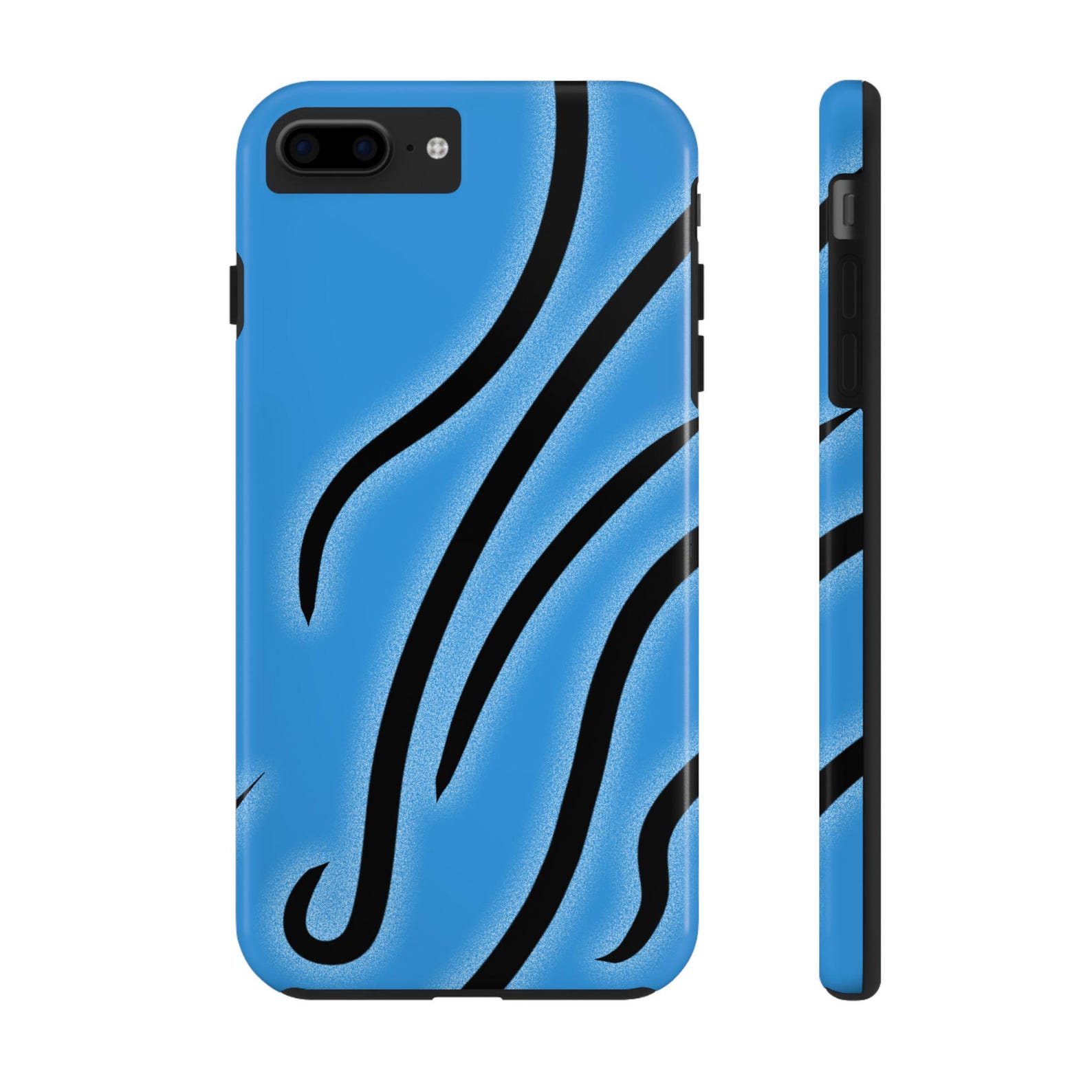 Blue X Black Swirl Phone Case - Etsy