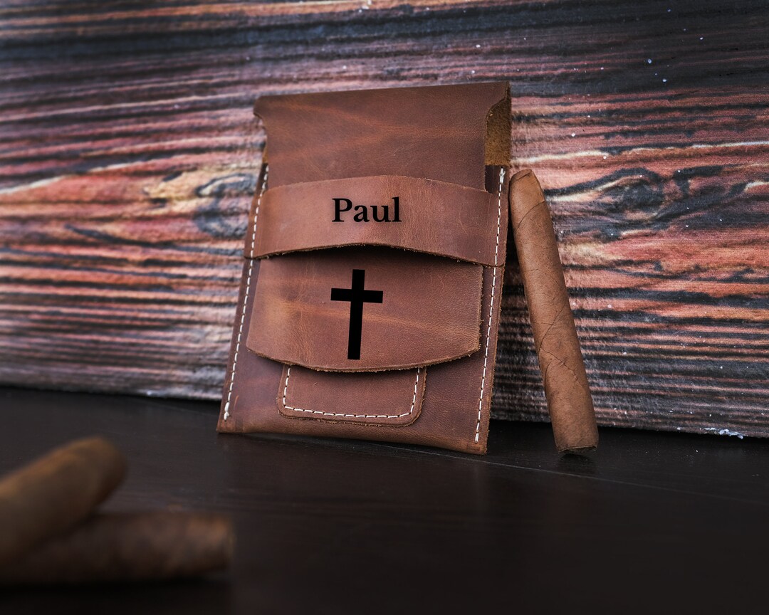 Leather Cigar Box, Personalized Cigar Case, Cigar Box, Groomsmen Cigar ...