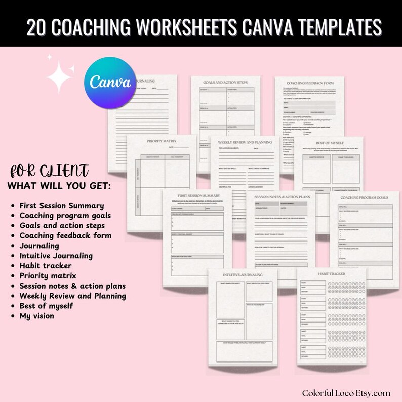 Coaching Session Worksheets, Coaching Toolkit, Coaching Worksheet ...