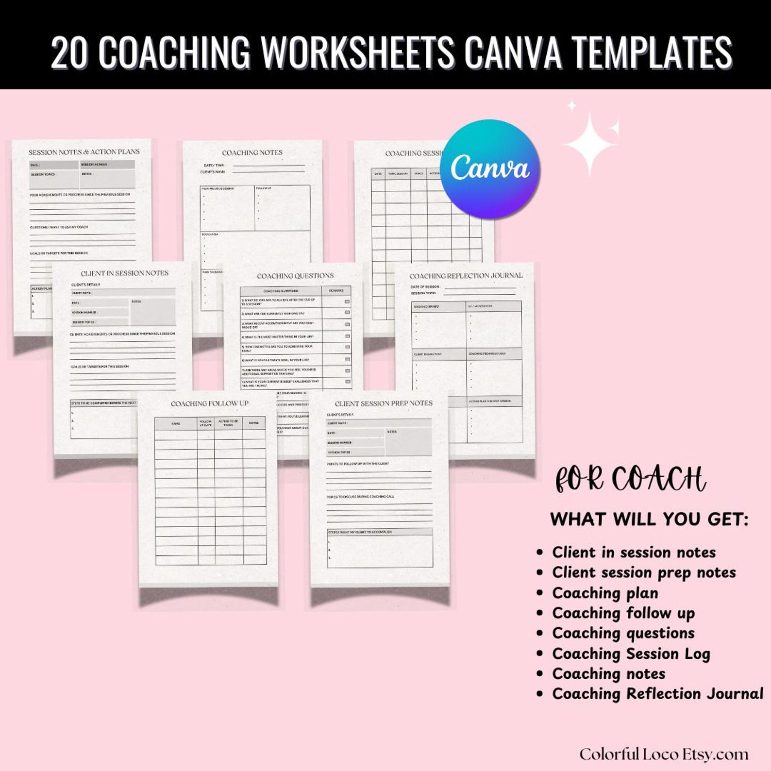Coaching Session Worksheets, Coaching Toolkit, Coaching Worksheet ...