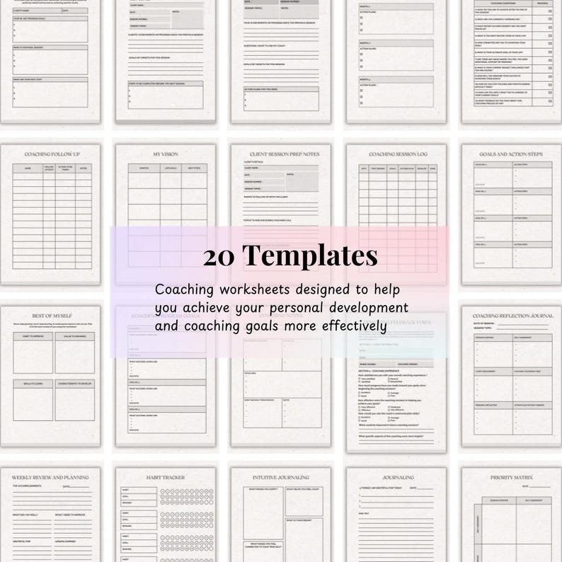 Coaching Session Worksheets, Coaching Toolkit, Coaching Worksheet ...