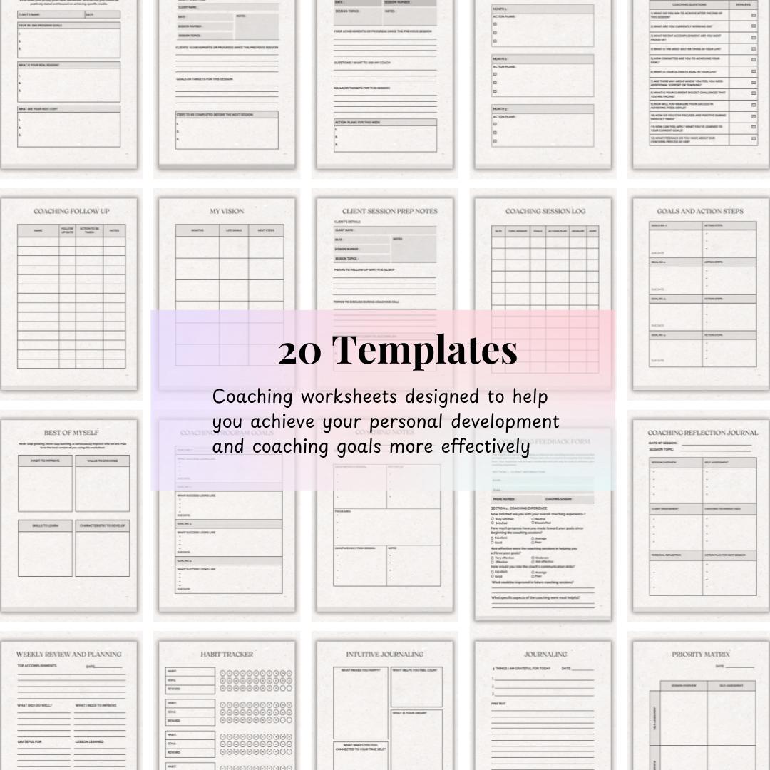Coaching Session Worksheets, Coaching Toolkit, Coaching Worksheet ...