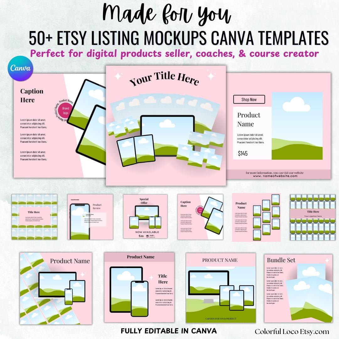 50+ Mockup Canva Template for Coaches, Course Creator Mockup, Digital ...