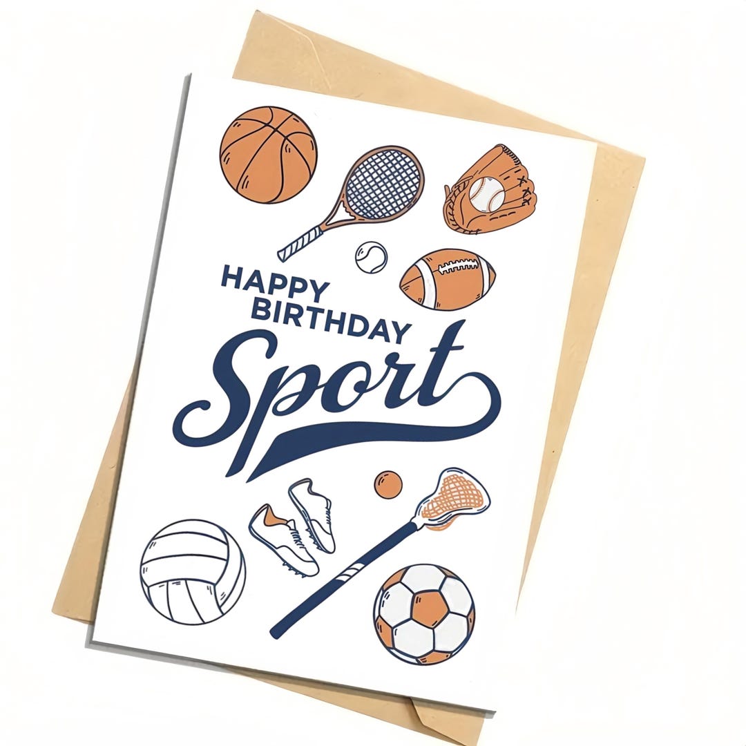 Happy Birthday Sport Greeting Card for Him / Birthday Card for Son, Boy ...