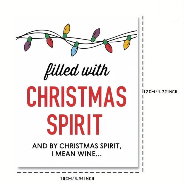 Christmas Humor Wine Bottle Labels Stickers/ Funny Waterproof Holiday ...