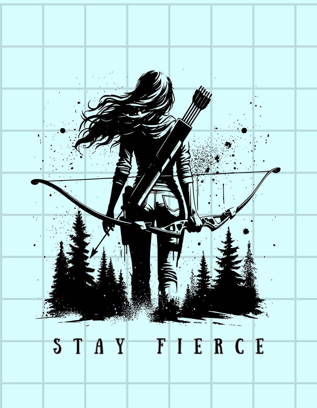 Lady Bow Hunter PNG Sublimation Graphic for Shirt Design, DIGITAL ...