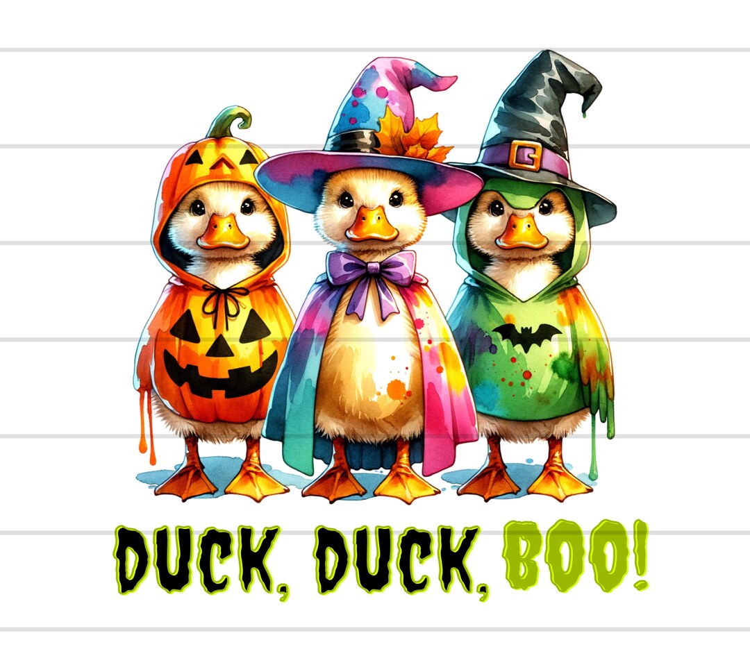 Cute Halloween Ducks, Duck Duck Boo PNG Design Printable, DIGITAL ...
