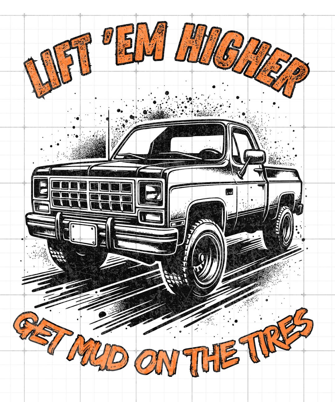 Vintage Square Body Truck PNG, Mudding, Popular Right Now, Tshirt ...