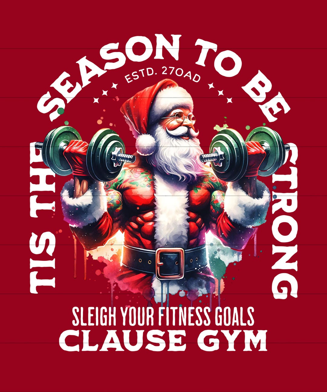 Christmas Gym Shirt PNG, Santa Png, Weightlifting Png, Fitness Shirt ...