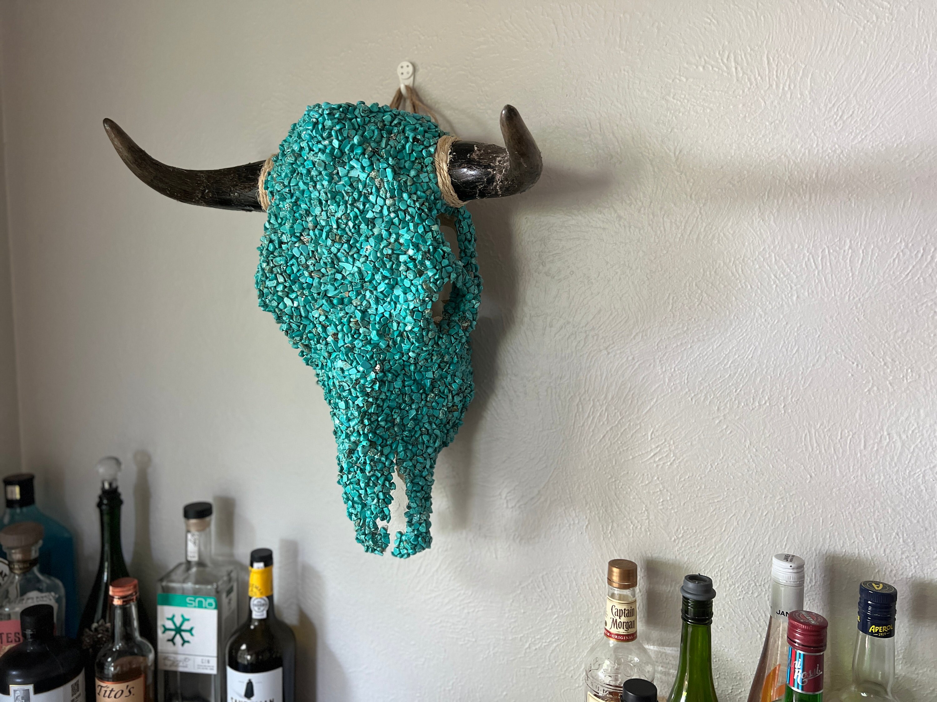 Turquoise Encrusted Cow Skull - Etsy