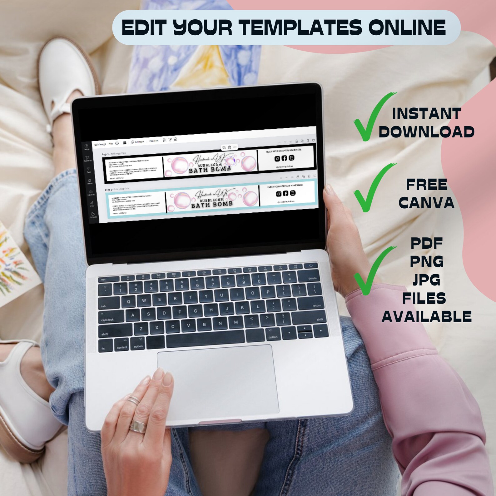 Editable Bath Bomb Label Template Bath Bomb Label Template Wrap Around ...