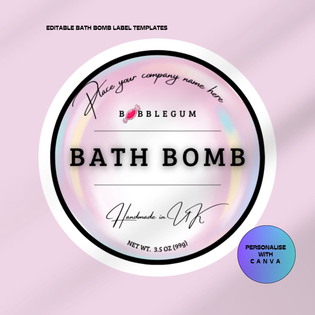 Editable Bath Bomb Label Template Bath Bomb Label Template Wrap Around ...