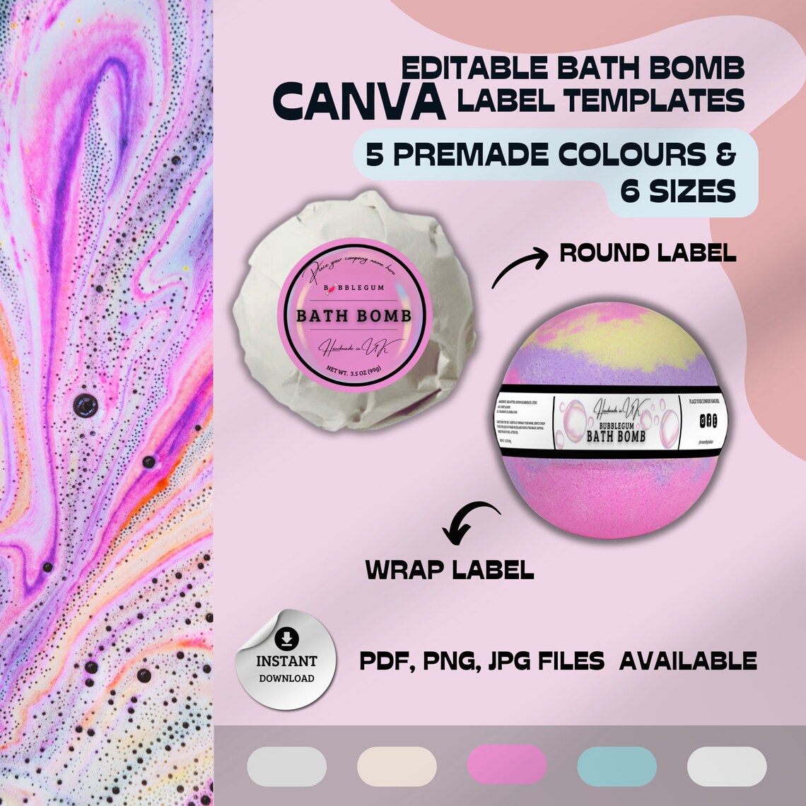 Editable Bath Bomb Label Template Bath Bomb Label Template Wrap Around ...