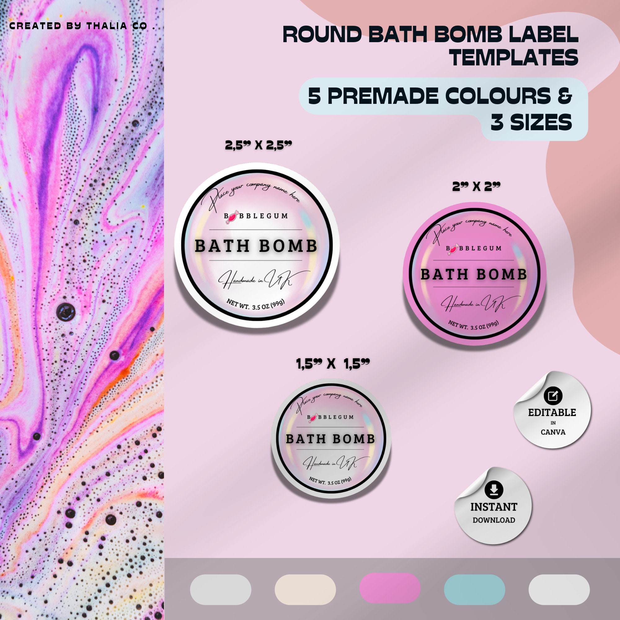 Editable Bath Bomb Label Template Bath Bomb Label Template Wrap Around ...
